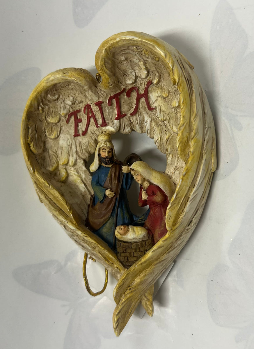 Holy Family Tree Ornament -Wings – Keepsakes and Memories Inc.