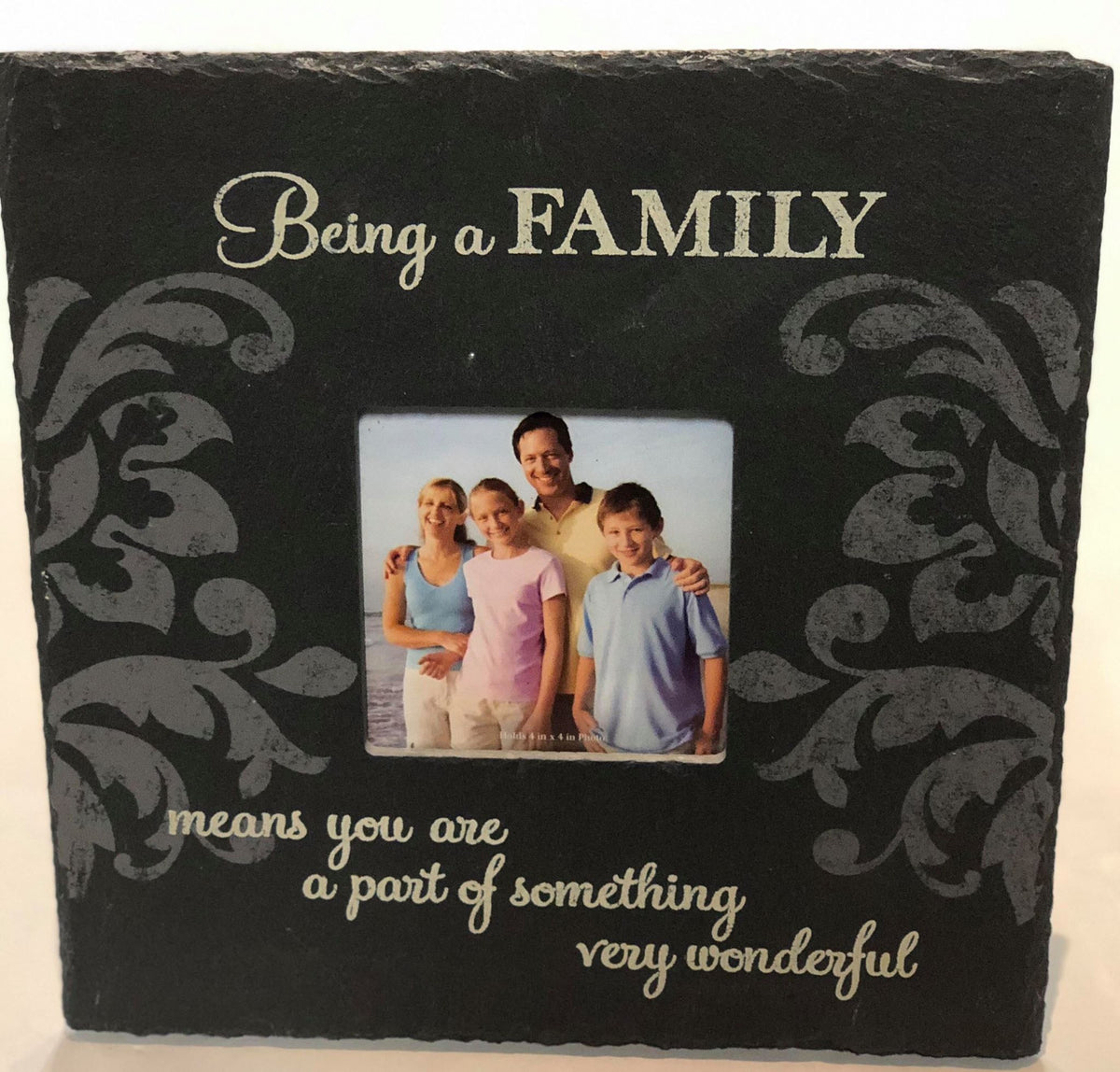 Family Slate Frame - 4" x 4" photo – Keepsakes and Memories Inc.